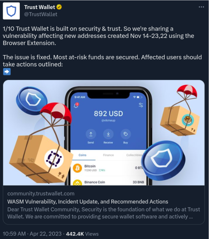 Funds of Every Wallet Created With The Trust Wallet Browser Extension Could Have Been Stolen ...